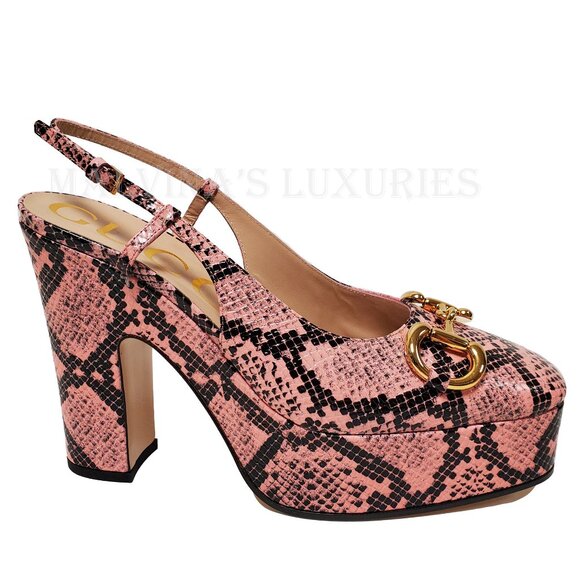 Gucci | Shoes | Gucci Shoes Python Print Leather W Horsebit Platform ...